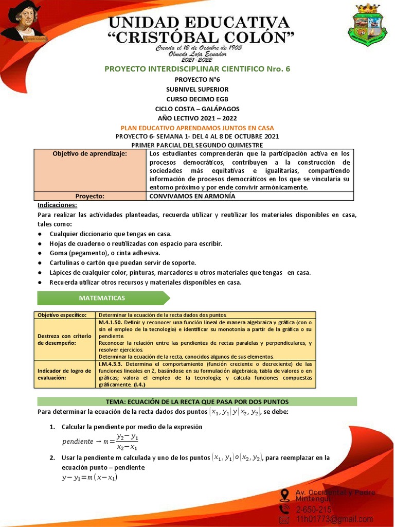 Proyecto 6 Semana 1 Decimo Egb | PDF | Pulmón | Sistema respiratorio