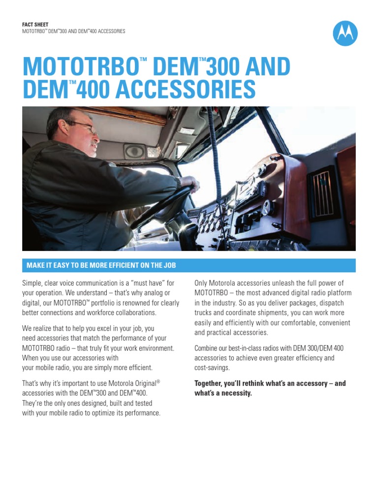 Mot Mototrbo Dem300 Dem400 Fact Sheet en 071713 | PDF | Very High ...