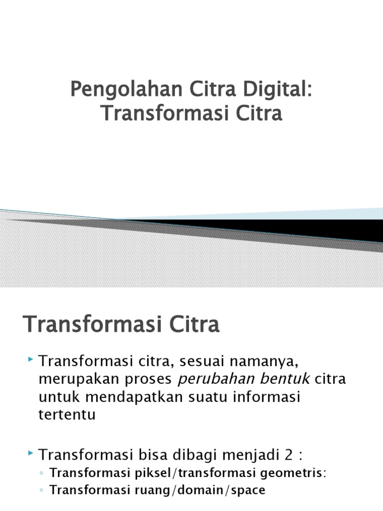 5 Dan 6. Transformasi Citra - Waveleght - Haddamard | PDF