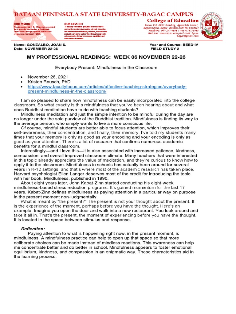 My Professional Readings | PDF | Mindfulness | Mental Processes