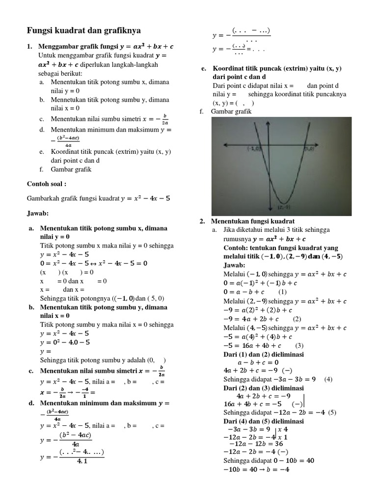 Fungsi Kuadrat Dan Grafiknya | PDF | Metode & Bahan Ajar
