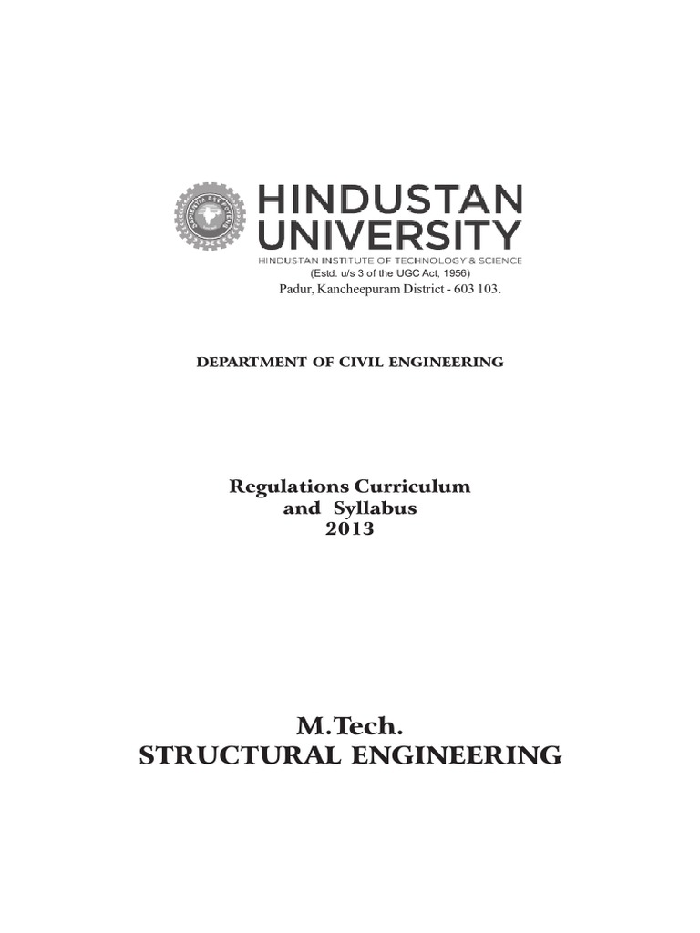 M.tech - Structural Engineering | PDF | Structural Analysis | Course Credit
