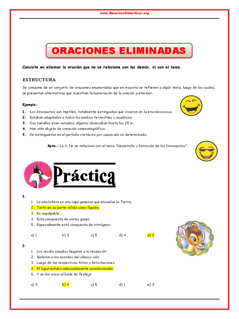 Ejercicios de Oraciones Eliminadas | PDF | Kamikaze
