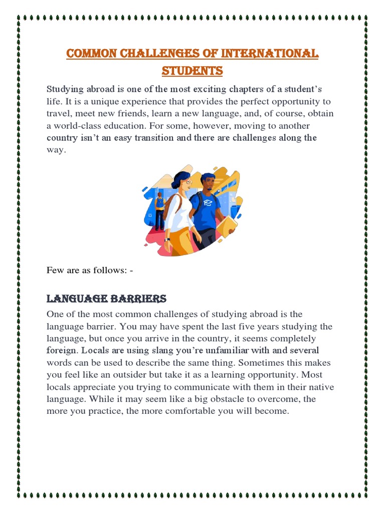 Common Challenges of International Students | PDF | International ...