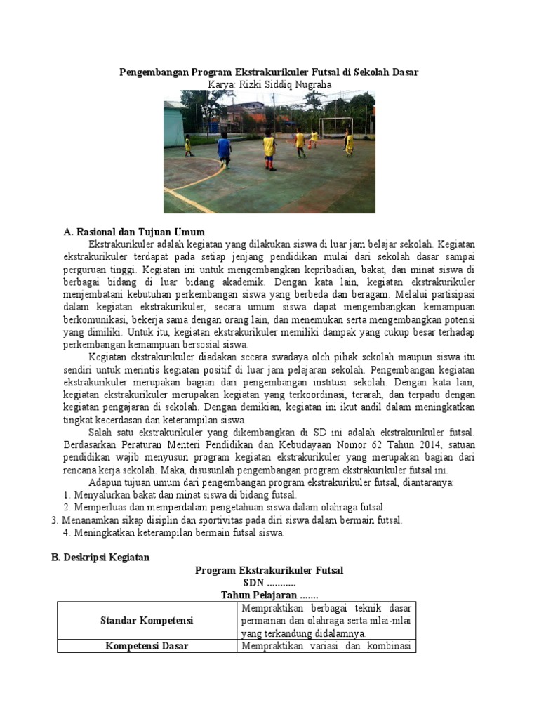 Program Kerja Futsal | PDF