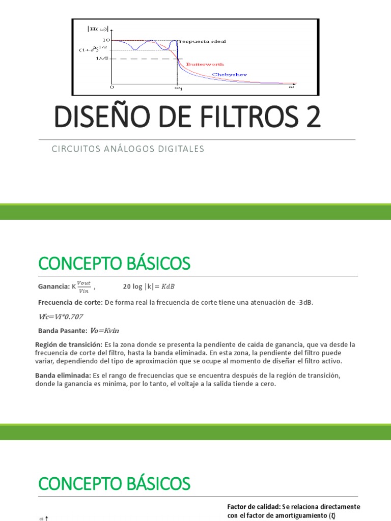 Diseño de Filtros 2 | PDF | Filtro electronico | Procesamiento de la señal