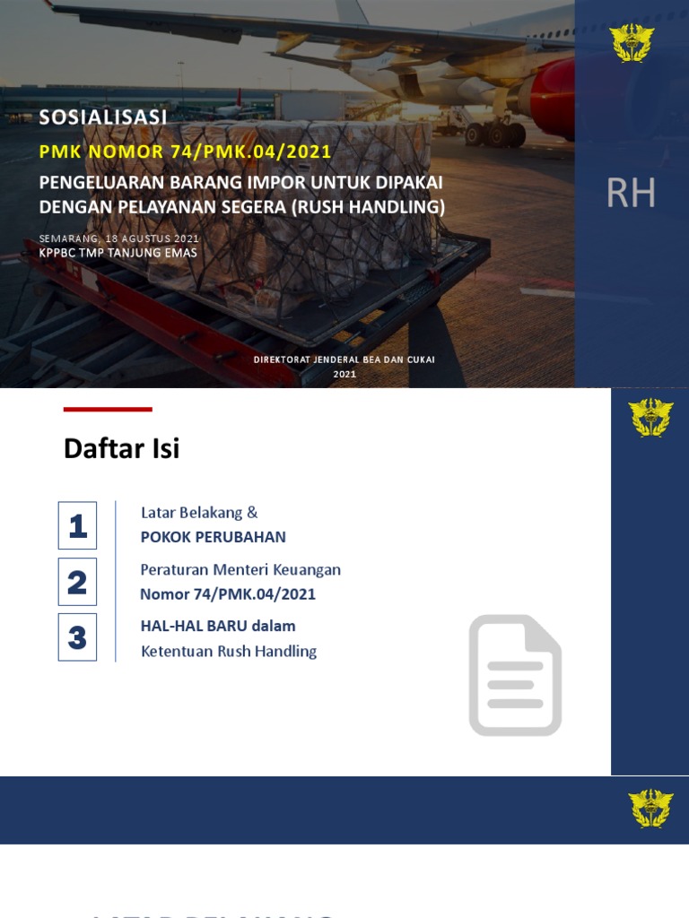Sosialisasi PMK 74 2021 Rush Handling | PDF