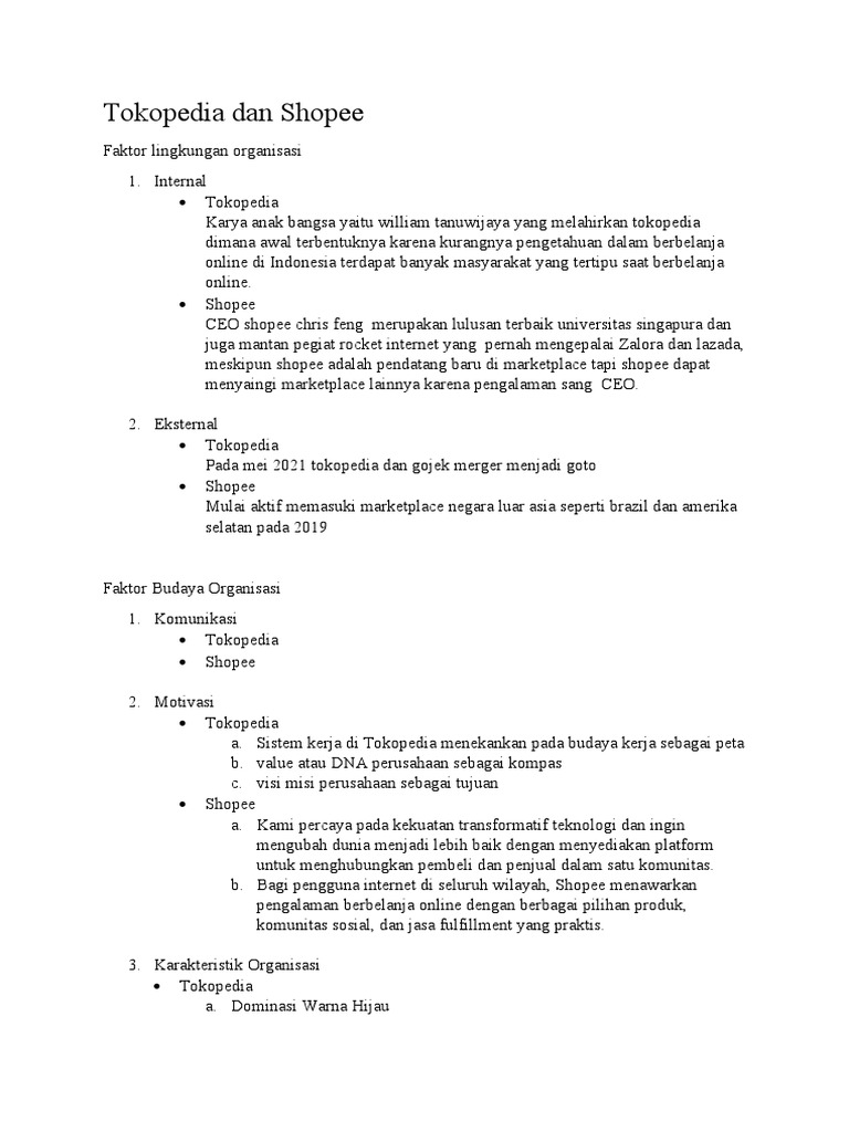 Tokopedia Dan Shopee | PDF | Bisnis