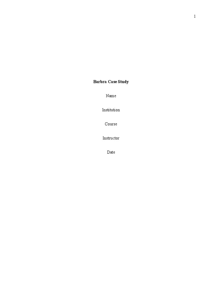 Barbra Case Study - Edited | PDF | Cognitive Behavioral Therapy | Anxiety