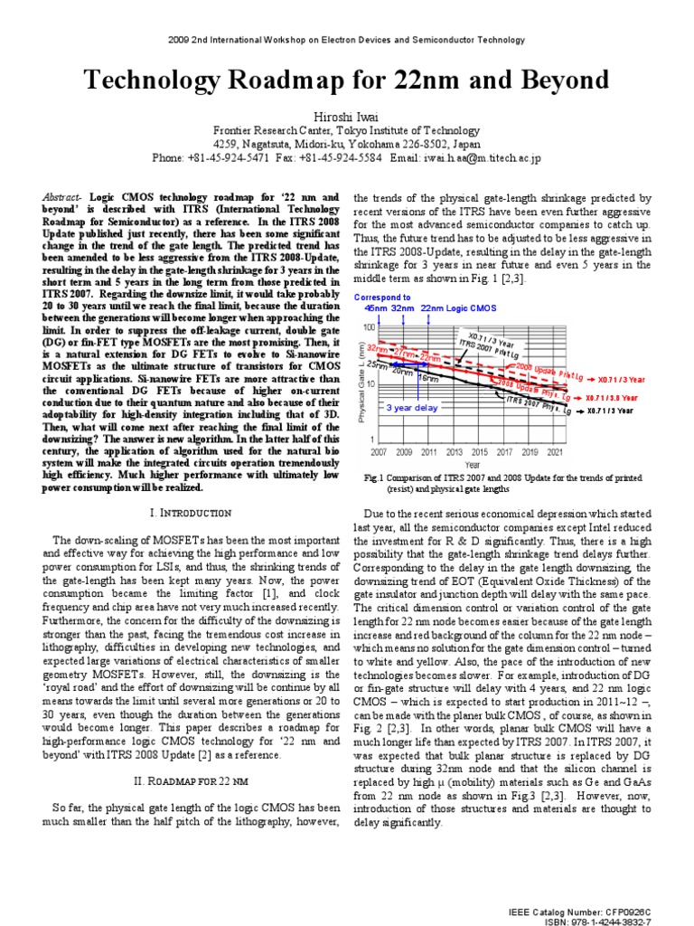 Technology Roadmap For 22nm and Beyond | PDF | Field Effect Transistor ...