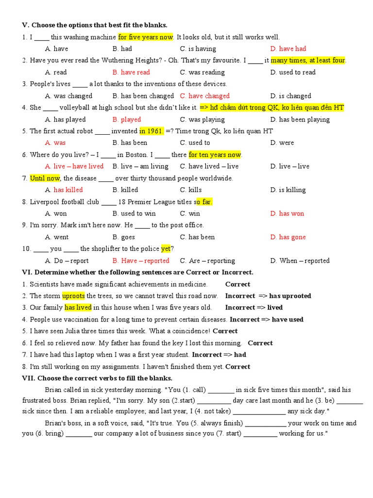 TA Unit 5 Grammar Exercises | PDF | Wellness