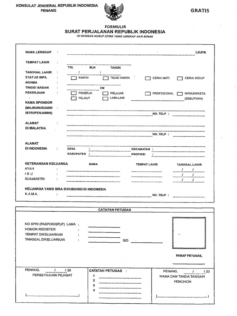 Form Paspor Hilang Dan Rusak | PDF