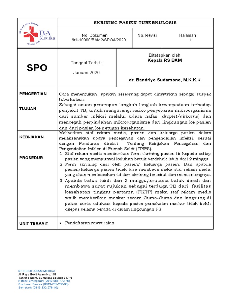 SPO Skrining TB | PDF | Pengembangan Diri | Kesehatan Holistik