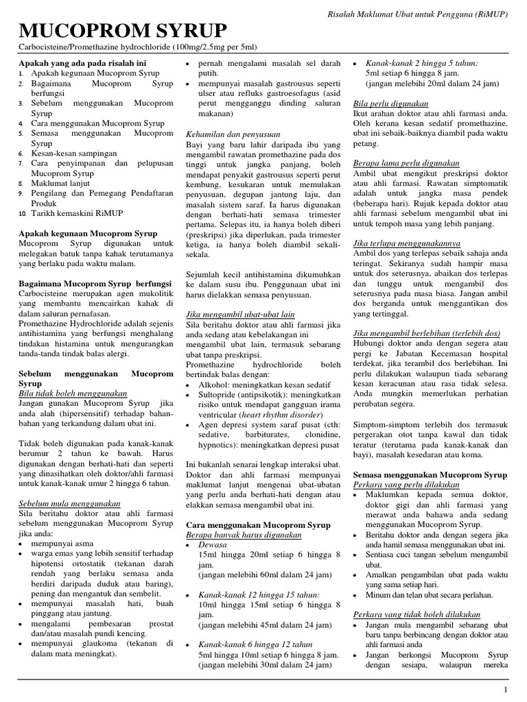 Mucoprom Syrup CarbocisteinePromethazine Xepa Soul Pattinson Malaysia ...