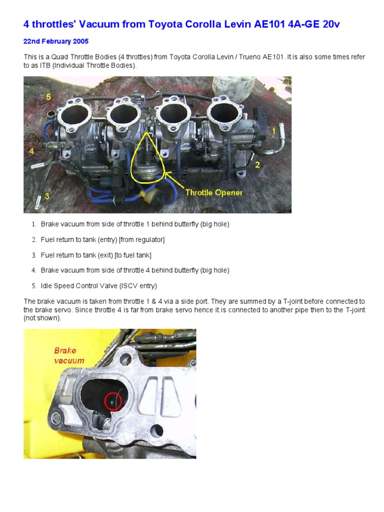 4age Vacuum | Download Free PDF | Throttle | Automotive Technologies