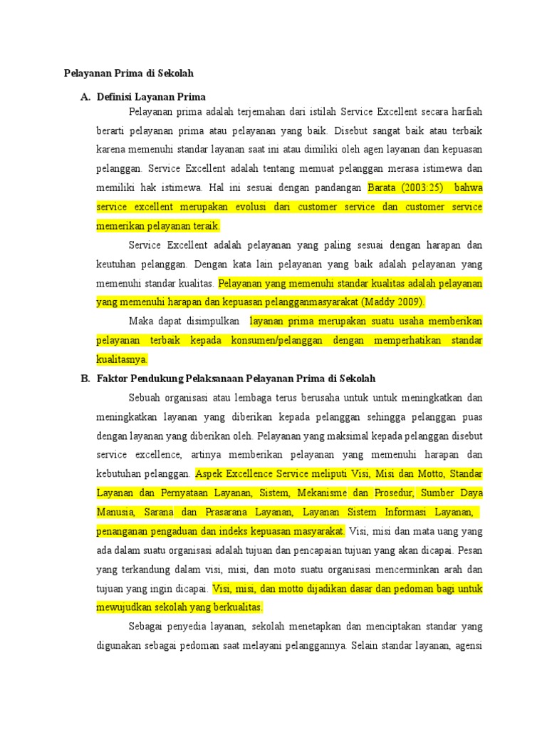 Pelayanan Prima di Sekolah: Definisi dan Penerapan | PDF | Bisnis