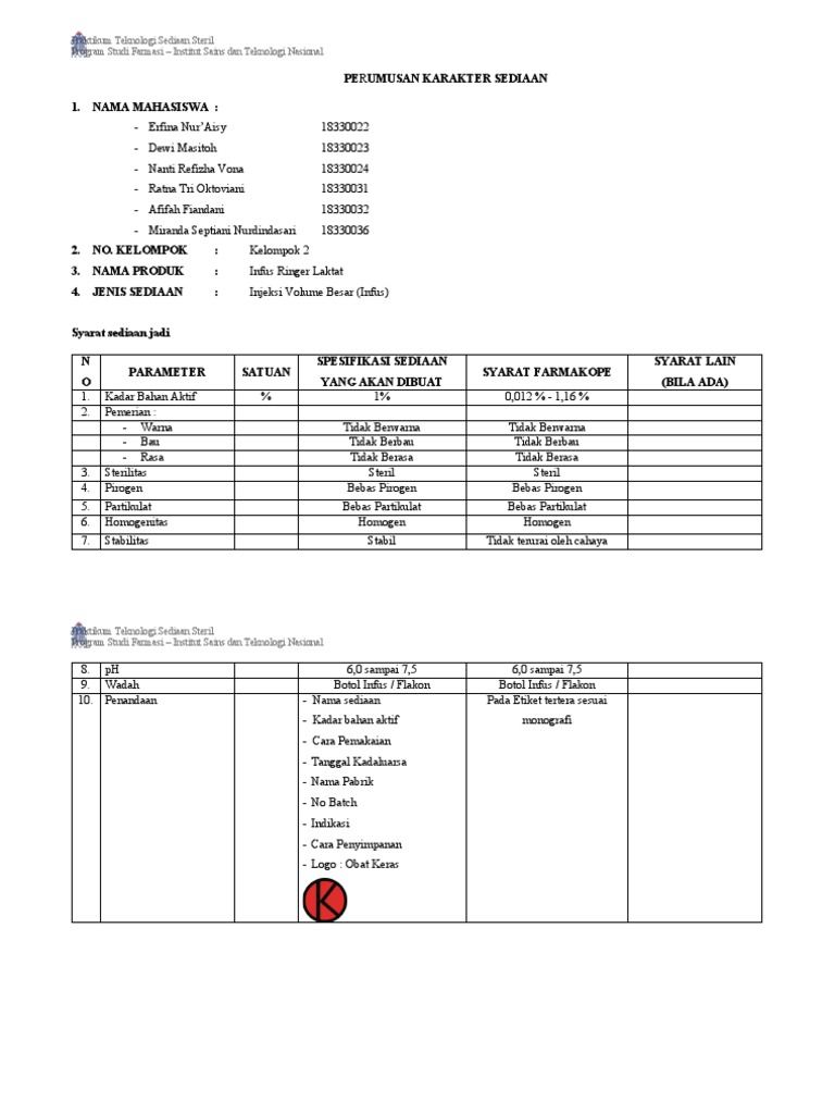Jurnal Kel2 Infus Ringer Laknat 123 | PDF