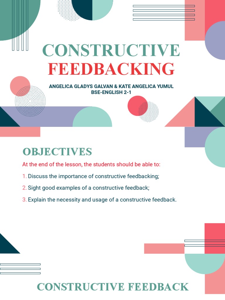 Constructive Feedbacking | PDF | Feedback | Behavior Modification