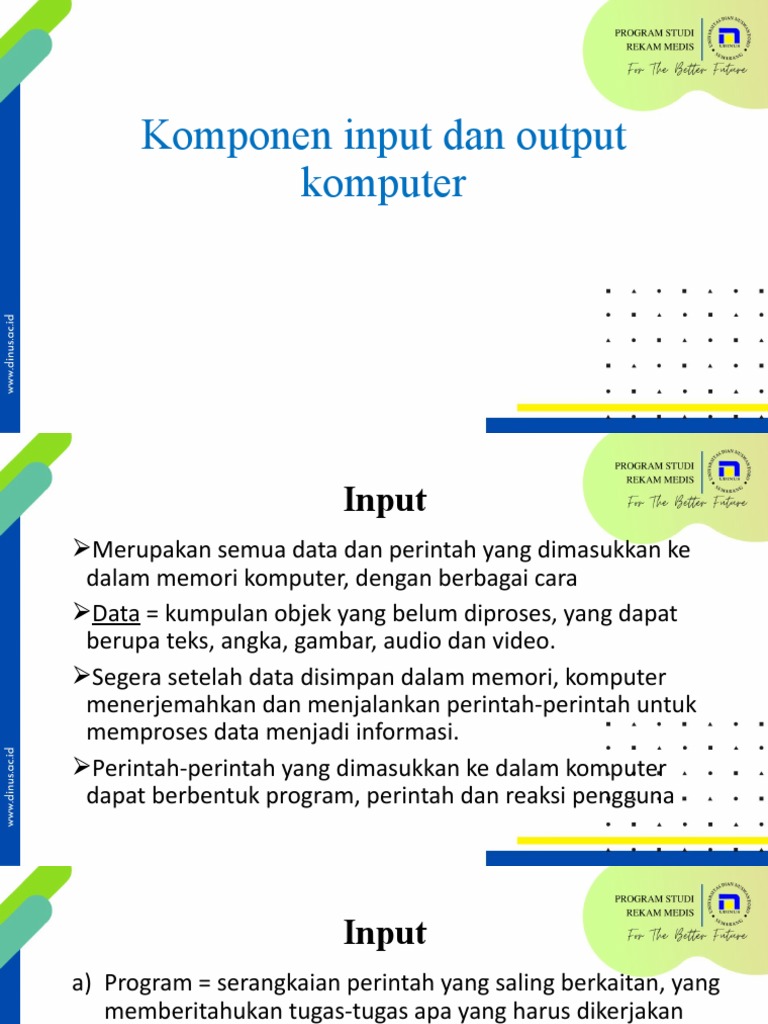 Komponen Input Dan Output Komputer | PDF