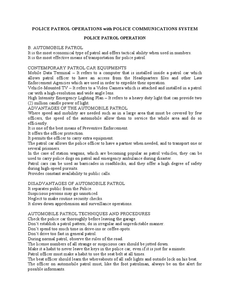 Police Patrol Operations With Police Communications System 2 | Download ...