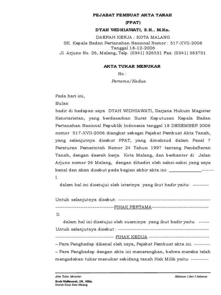 Akta Tukar Menukar | PDF