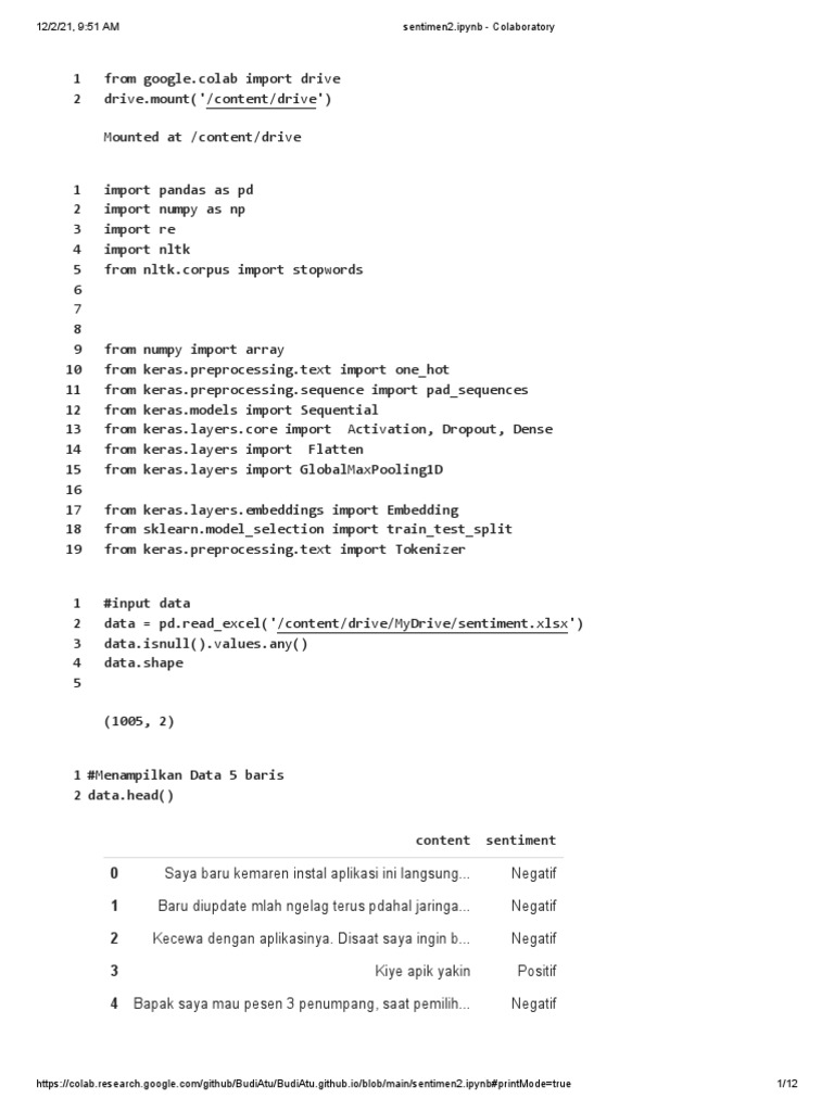 Sentimen2.ipynb - Colaboratory | PDF | Accuracy And Precision | Computing Sentimen2.ipynb - Colaboratory | PDF | Accuracy And Precision | Computing
