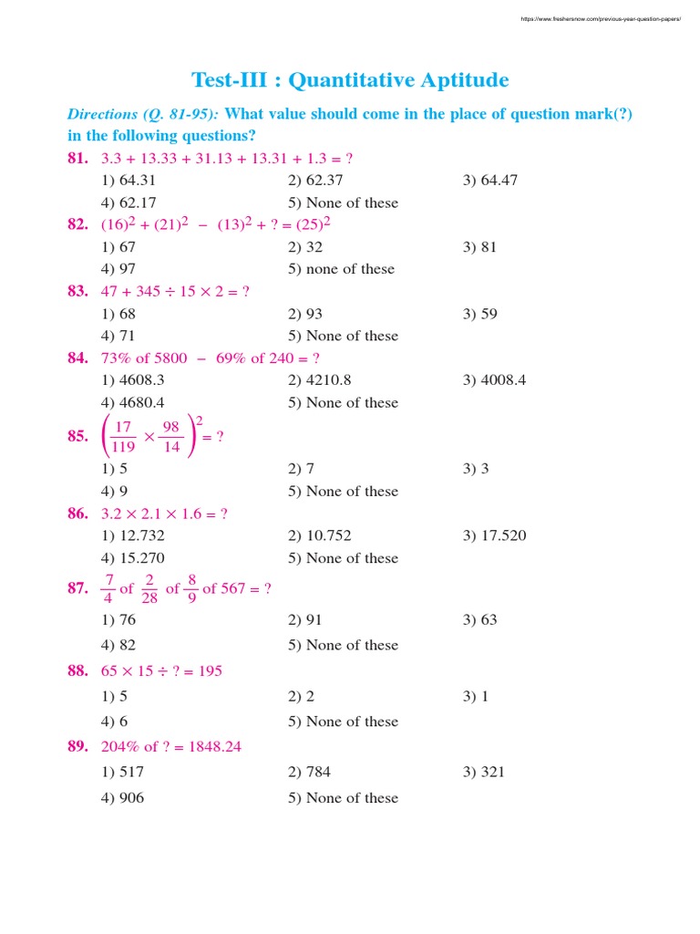 NHB Quantitative Aptitude Old Paper PDF | PDF | Length | Arithmetic