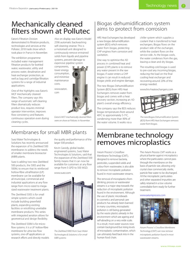 Mechanically Cleaned Filters Shown at Pollutec: Biogas Dehumidification System Aims To Protect ...