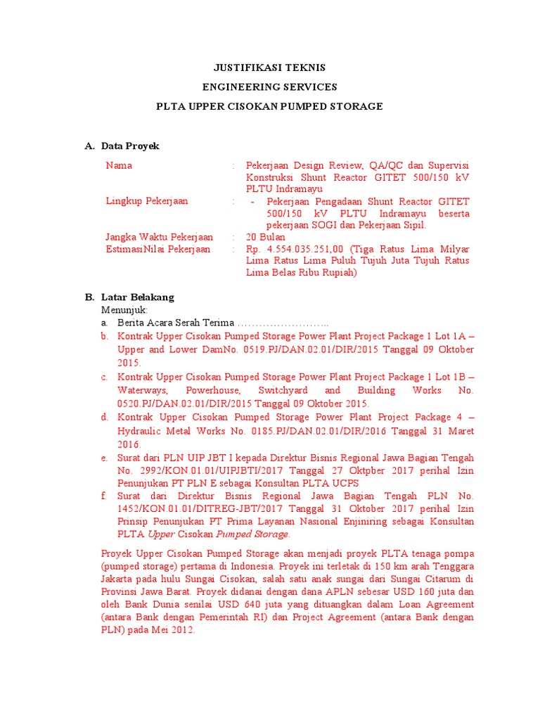JUSTIFIKASI TEKNIS ALL-utk Konsultan Contoh | PDF