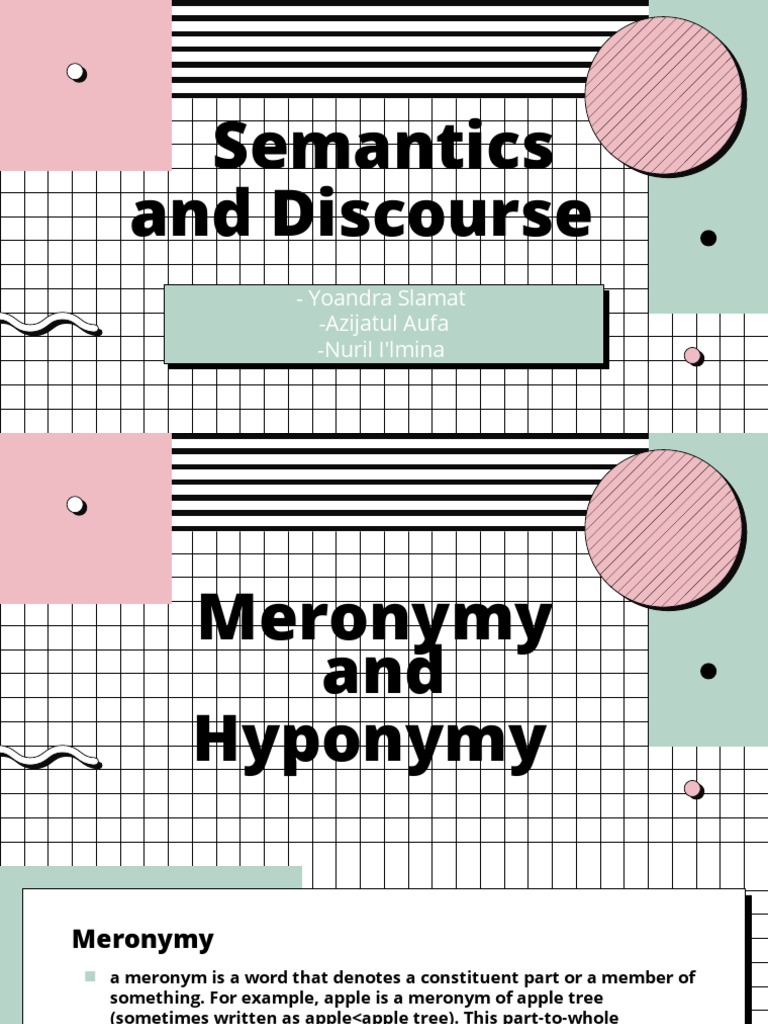 Group 7 - Semantics and Discourse | PDF | Linguistics | Lexicology