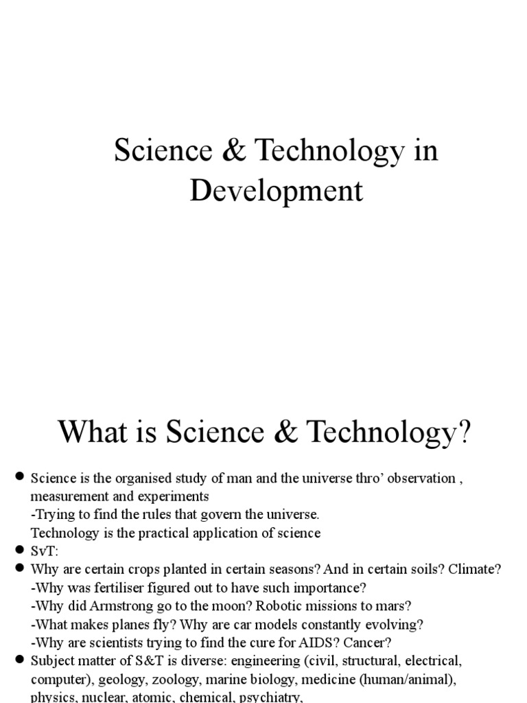 Science & Technology in Development | PDF | Science | Theory