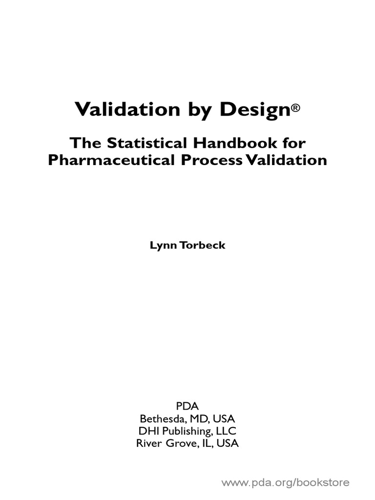 Validation by Design: The Statistical Handbook For Pharmaceutical Process Validation | PDF ...