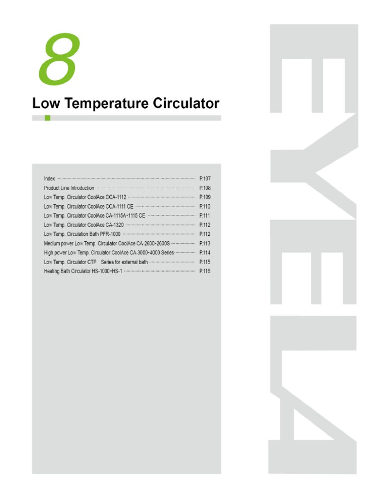 Eyela - Low Temperature Circulator | PDF