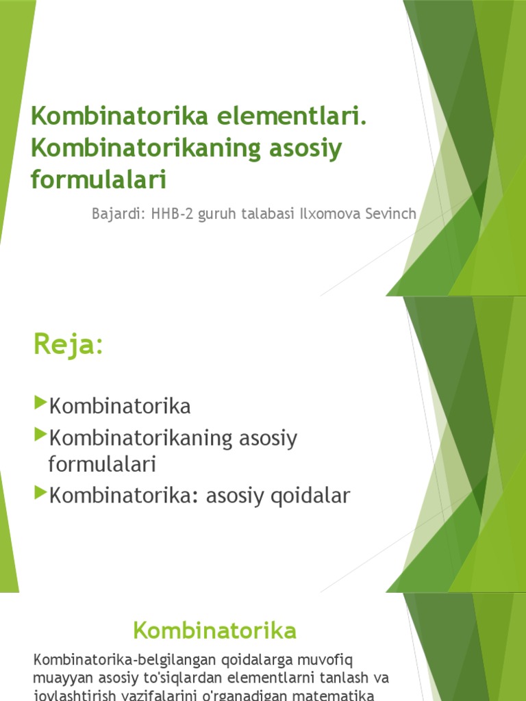 Kombinatorika Elementlari | PDF