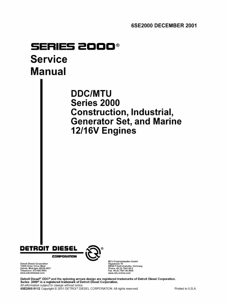 DDC 12 & 16 V 2000 C&I WS Manual 6se2000 - 02-802 P 1 To 816 | PDF ...