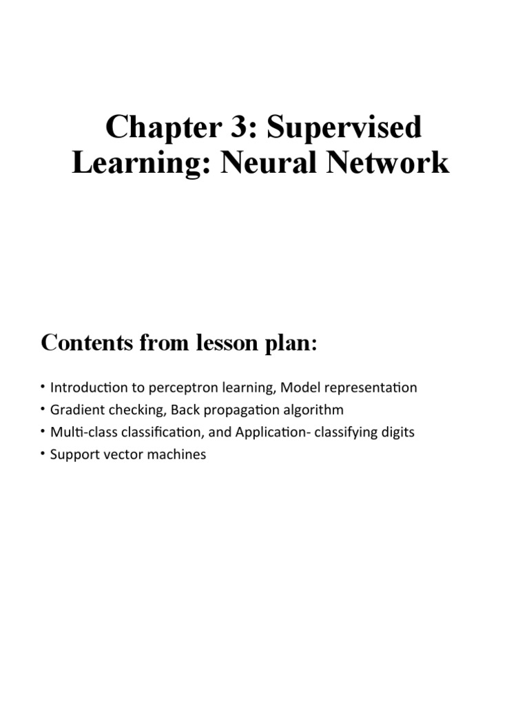 Chapter 3 - Supervised Learning - Neural Network Final | PDF | Artificial Neural Network ...