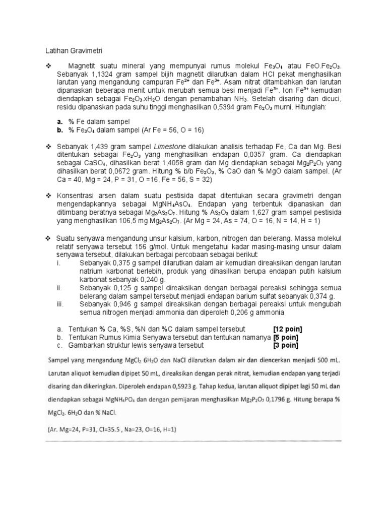 Analisis Gravimetri Mineral dan Unsur | PDF