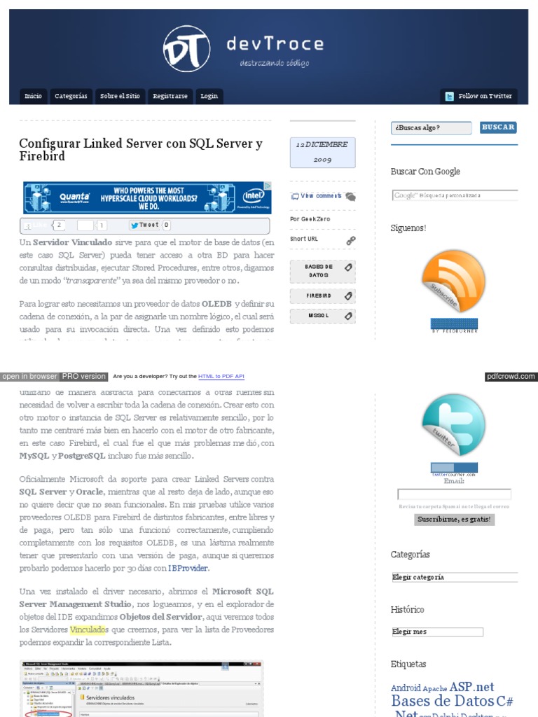 Config Linked Server para Firebird | PDF | Servidor SQL de Microsoft ...