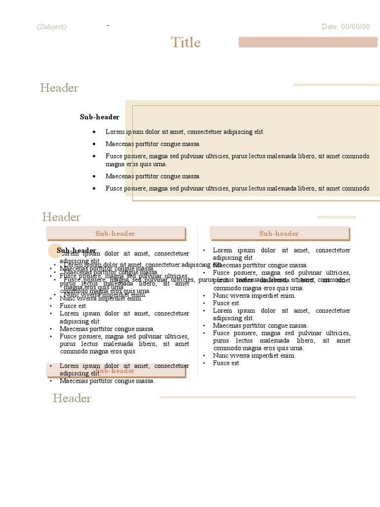 Ms Word Notes Template 1 | PDF