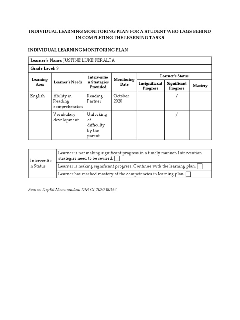 Ilmp | PDF | Reading Comprehension | Learning