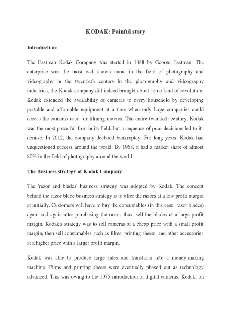 Case Study - Kodak Bankruptcy | PDF | Fujifilm