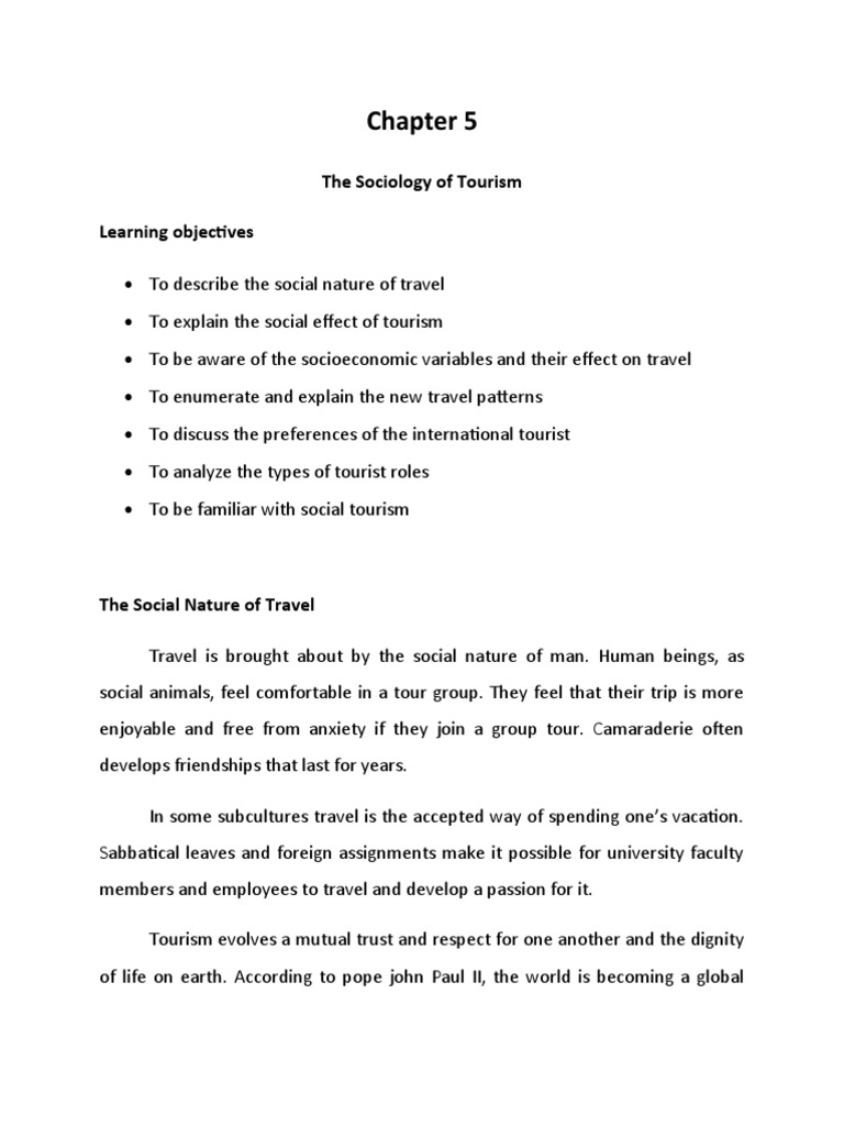 Understanding Tourism Sociology | PDF | Tourism | Autonomy