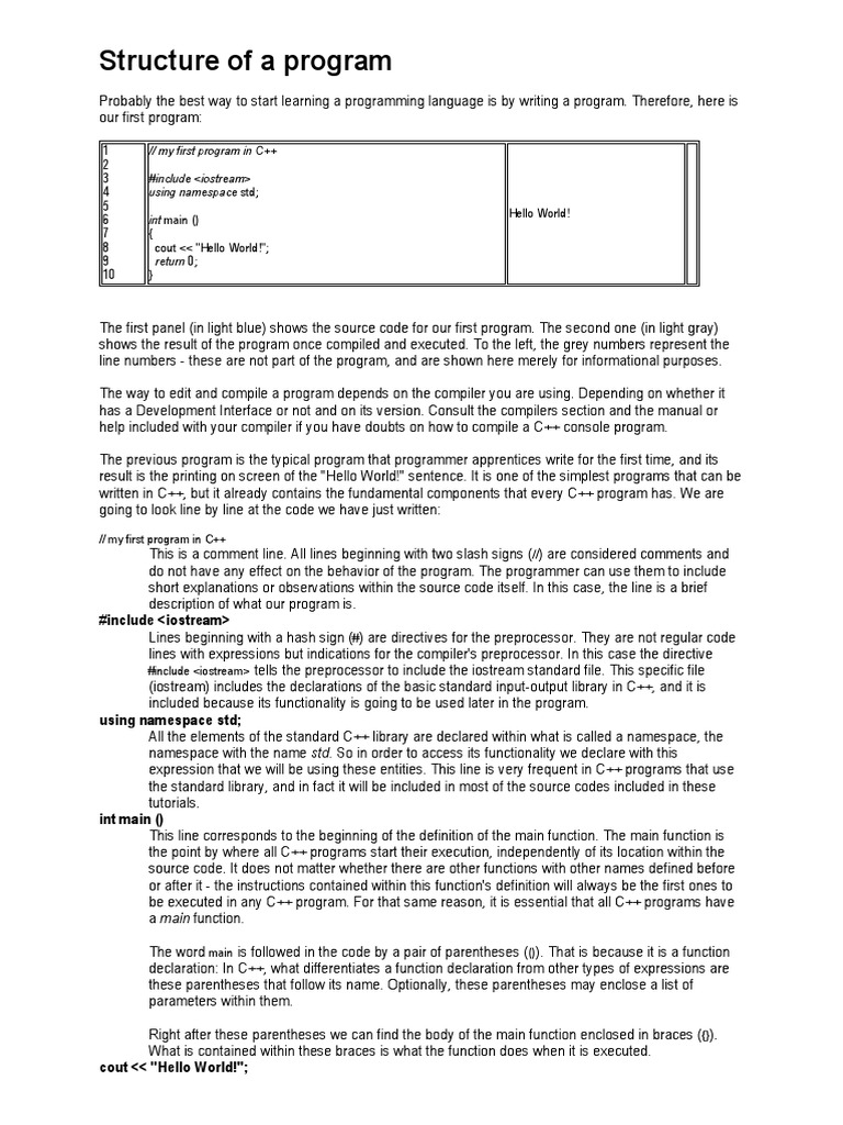 Structure of A Program - PLD | PDF | C++ | Subroutine