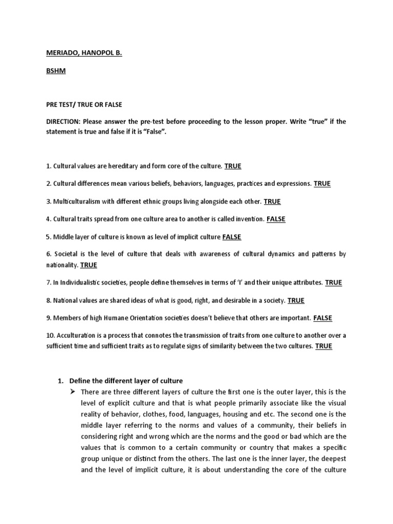 Meriado Hanopol B. BSHM PDF | PDF | Value (Ethics) | Human Nature