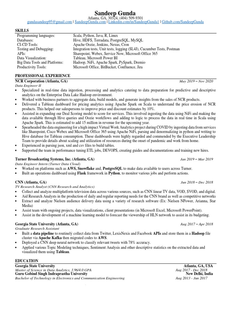 My Resume | PDF | Apache Hadoop | Apache Spark