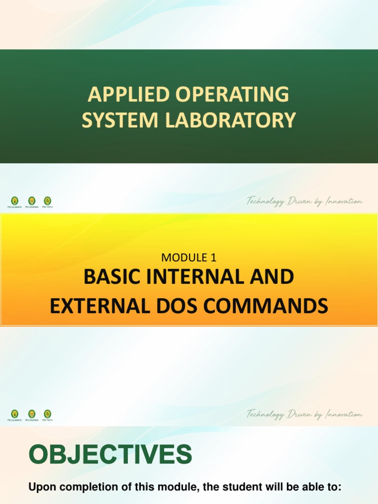 Module 1 - Basic Internal and External DOS Commands | PDF | Computer ...