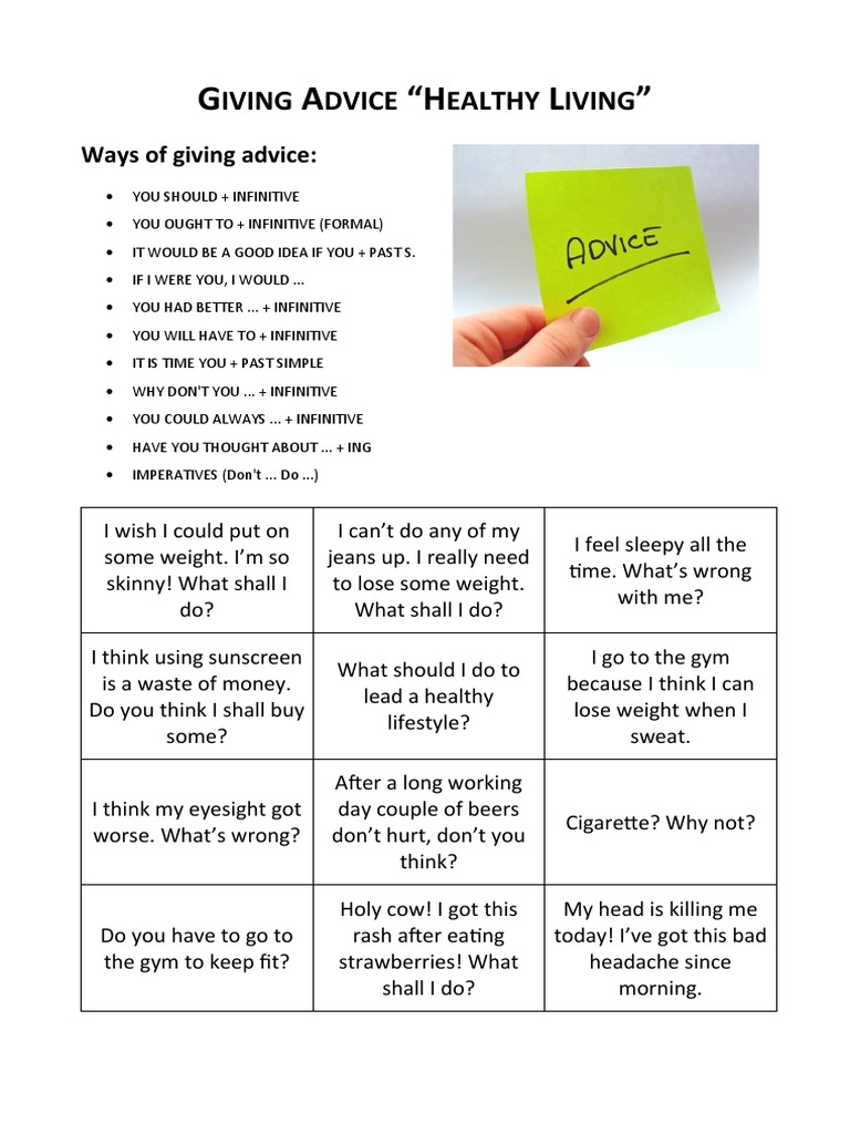 Healthy Living Advice Techniques | PDF
