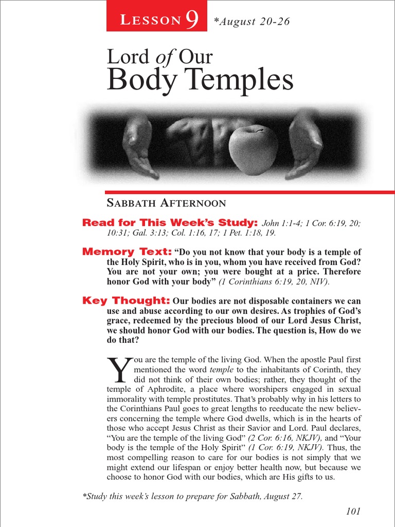 Body Temples: Lord of Our | PDF | Jesus | First Epistle To The Corinthians