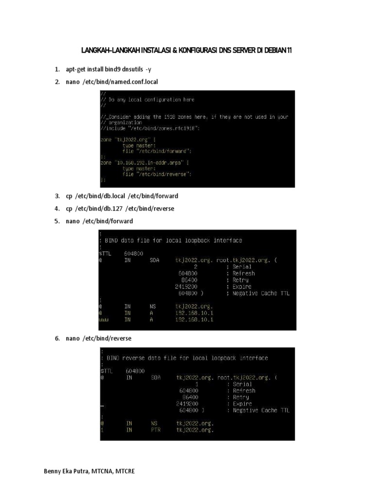 Instalasi Konfigurasi Dns Server Debian 11 Pdf