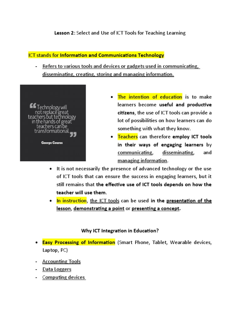 Using ICT Tools for Effective Teaching | PDF | Educational Technology ...